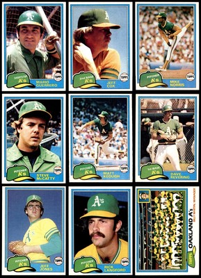 1981 Topps Oakland Athletics Team Set 6.5 - EX/MT+ | eBay