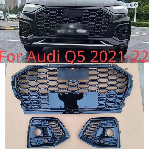 For Audi Q5 2021-2024 Front Bumper Grille Honeycomb Grill & Fog Light ...