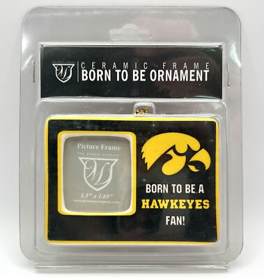 Iowa Hawkeyes NCAA College Gift Born to Be Ceramic Photo Frame Ornament ...