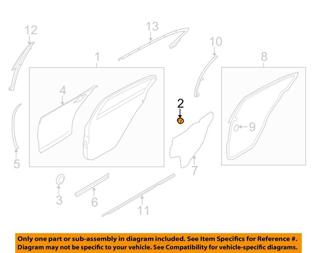 80896AR010 Genuine Nissan Bumper-rubber Door 80896-ar010 for sale ...