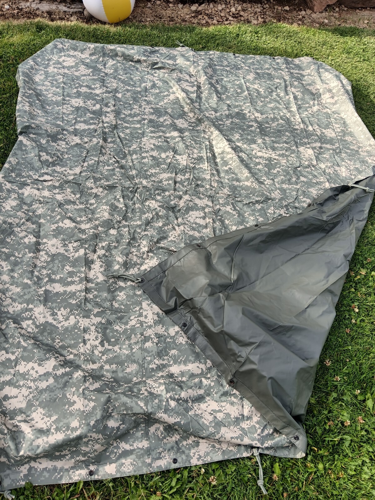 NWOT USGI REVERSIBLE FIELD TARP ACU / GREEN CAMO PATTERN SHELTER ...