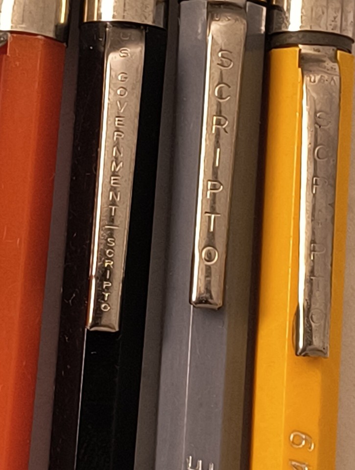 4 Scripto Thinline Mechanical Pencil Yellow, Black, Orange, & Grey New ...