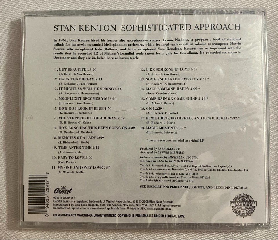 Stan Kenton - Sophisticated Approach [CD] New/Sealed *Cracked Case ...