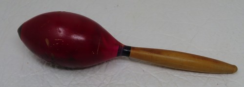 Vintage Maracas Percussion Gourd Mexico Red Hand Painted Shaker Rattle ...