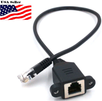 RJ12 Extension Cable 6 pin 6p6c RJ 25 1Ft Panel mount jak socket | eBay