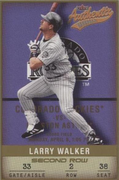2002 Fleer Authentix - Larry Walker #87 Second Row /250 for sale online ...