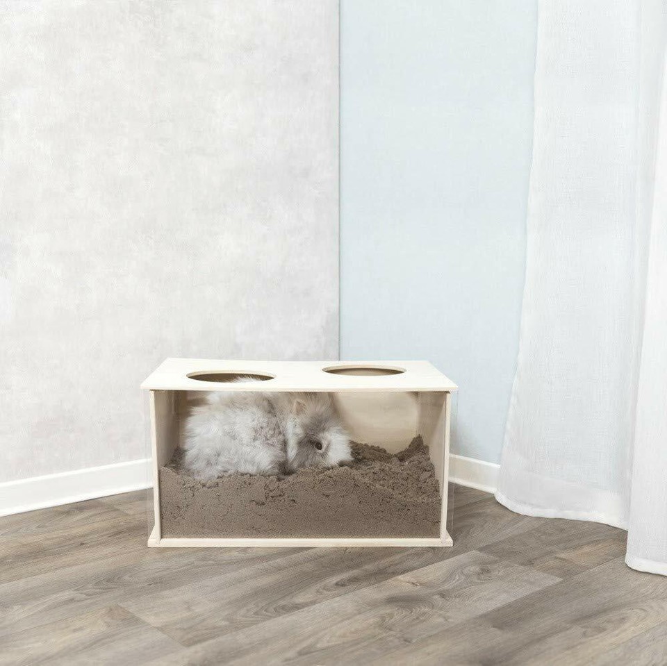 TRIXIE SMALL ANIMAL RABBIT BURROWING BOX NATURAL DIG BURROW 58 X 30 X ...