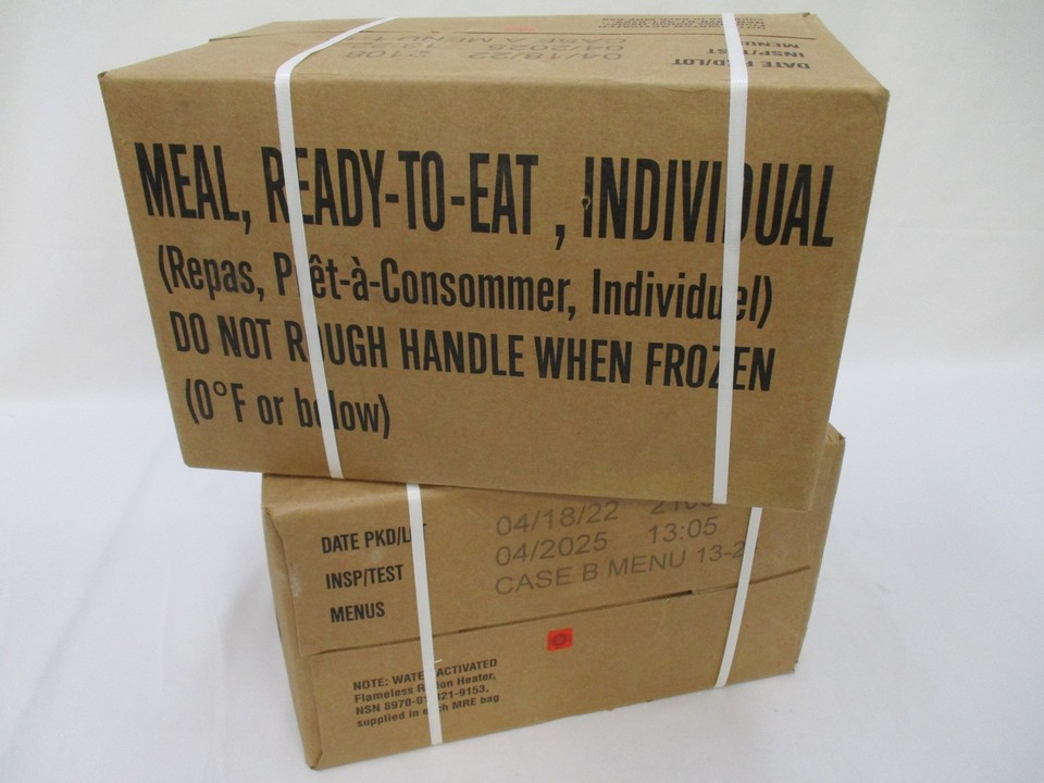 MENU 1-24 SURVIVAL FOOD RATIONS COMPLETE MEALS READY EAT MEAL 2025 CASE ...