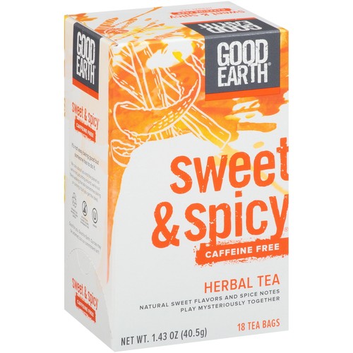 (4 pack) Good Earth, Sweet & Spicy, Decaf Herbal Tea Bags, 18 Ct. | eBay