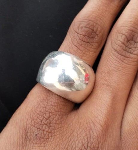 Chunky Large Domed Ring 925 Sterling Silver Ring Thick Wide Band ...