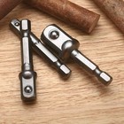 3 Sizes Socket Adapter Set Hex Shank 1/4" 3/8" 1/2" Impact Driver Drill ...