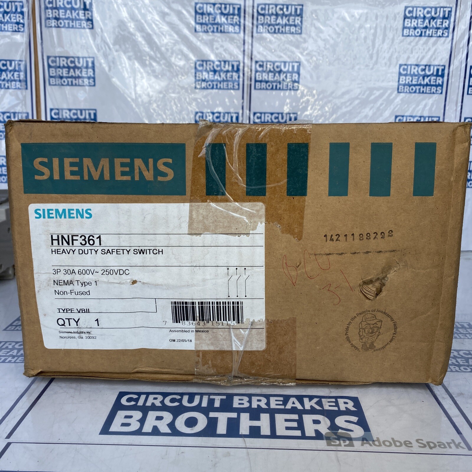 New Siemens HNF361 30 Amp 600 Vac 3 Pole Non Fusible Disconnect ...