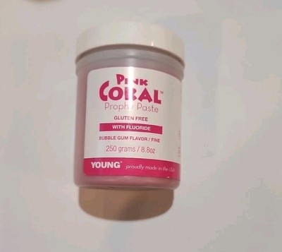 Young Coral Pink Bubblegum Fine Prophy Paste 1.23% Fluoride 8.8 oz. Jar ...