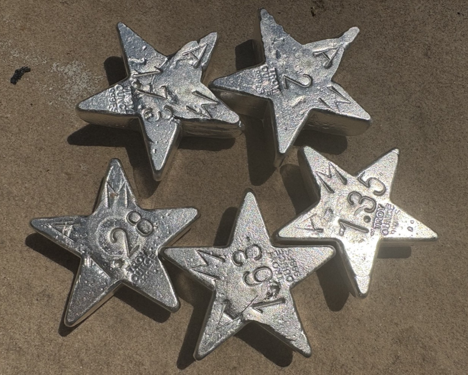 Astro Metals STAR 1.73 oz .999+ Fine Silver Bullion Hand Poured Bar | eBay