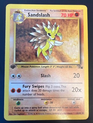 POKEMON 1ST EDITION FOSSIL SANDSLASH UNCOMMON CARD 41/62 | eBay UK