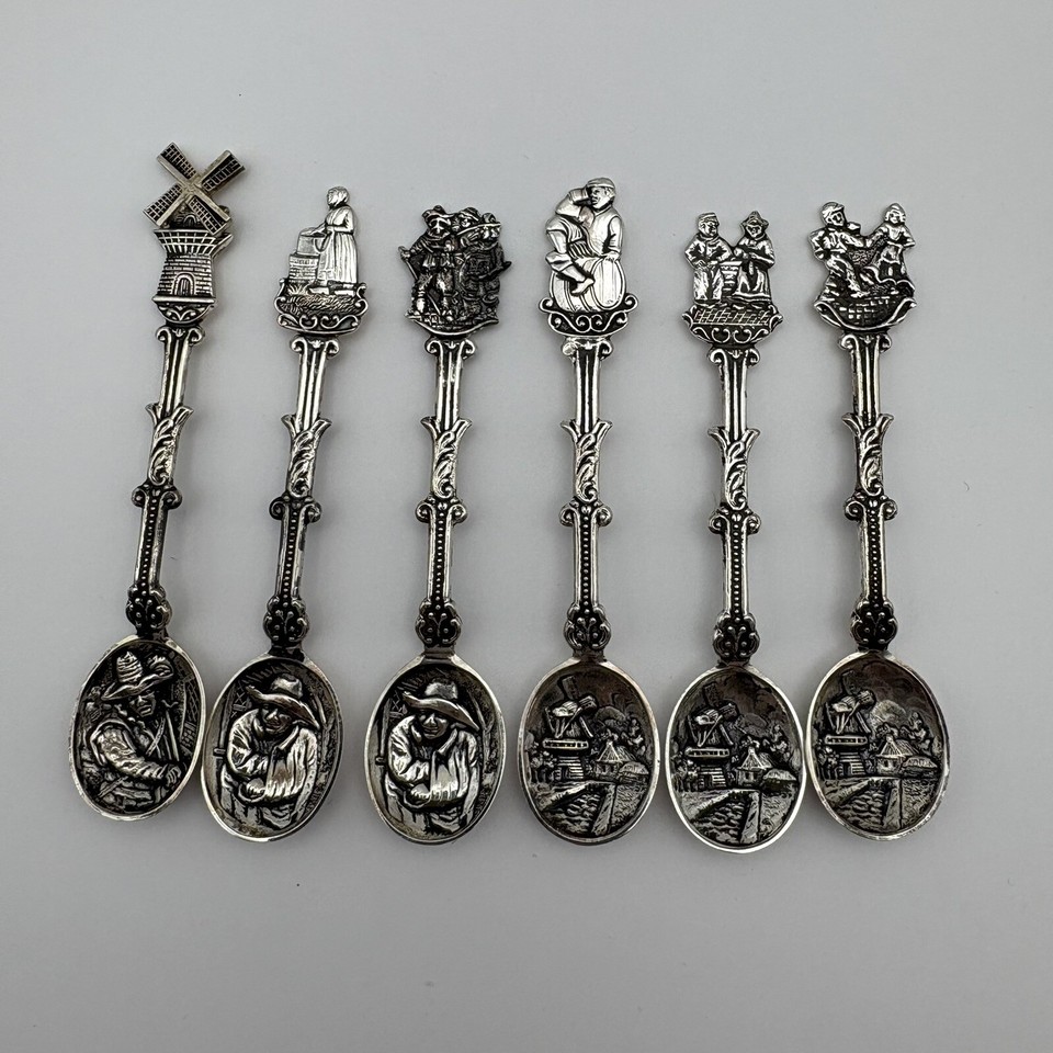 Set of 12 Ornate Demitasse Spoons Figural Repousse Vintage Holland S AN ...