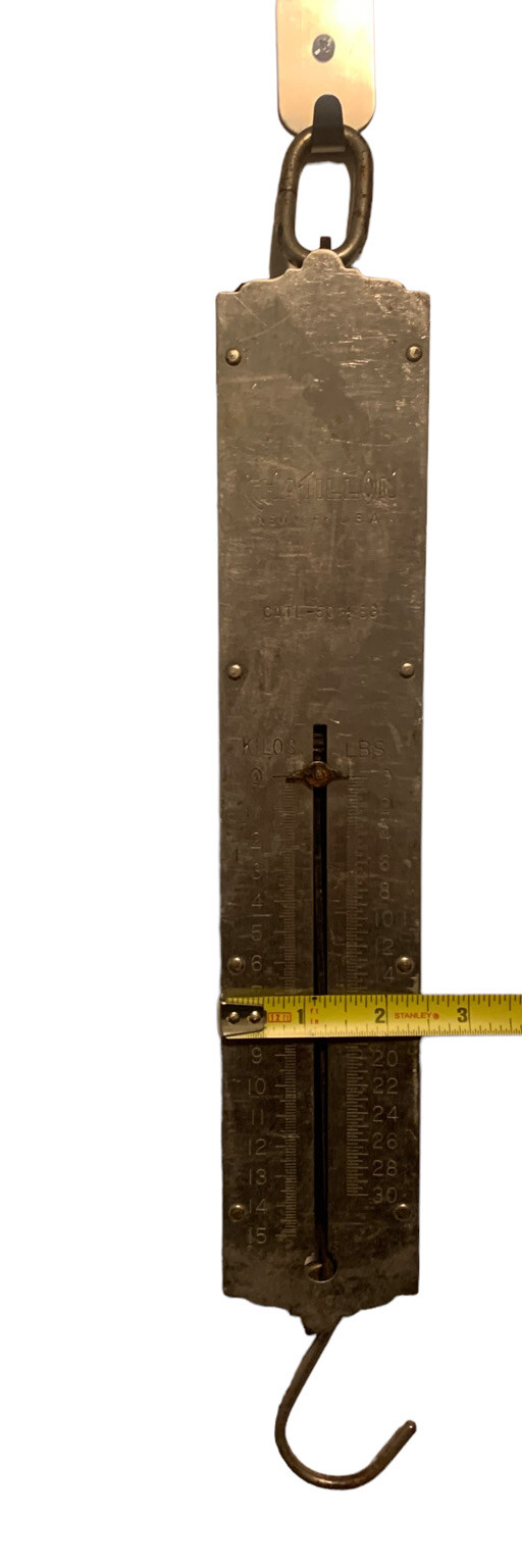 Antique John Chatillon New York Spring Hanging Scale 30lbs Grain Fish ...