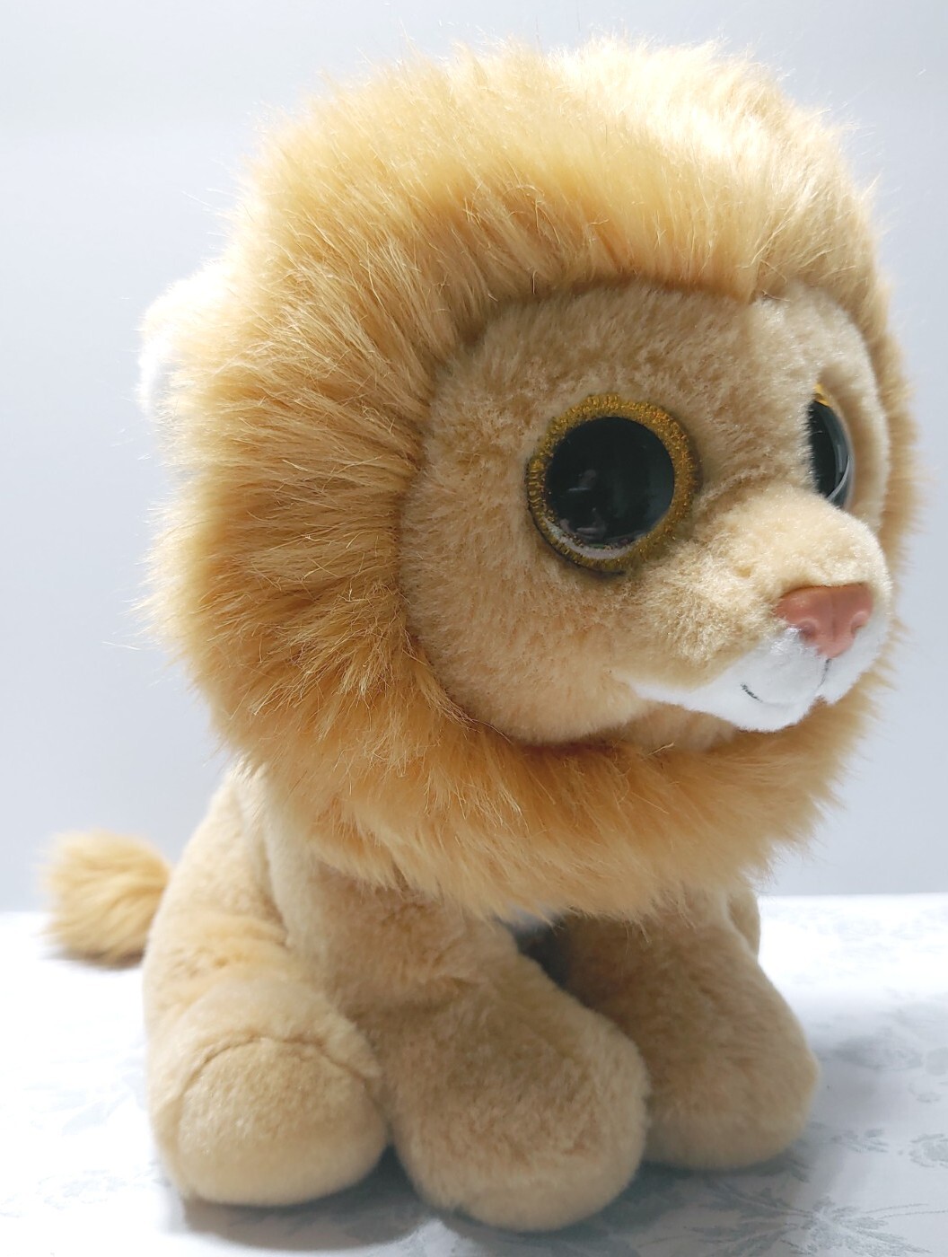 Ty Classic Beanies Large 9" LOUIE Lion 2015 BIG SPARKLE BOO EYES ...