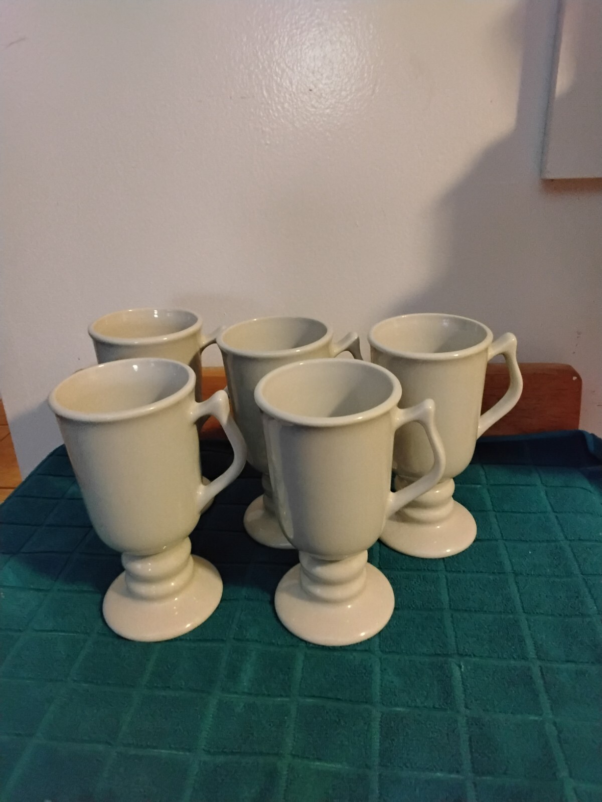 Vintage Hall Pedestal Irish Coffee Mugs White Stoneware | eBay