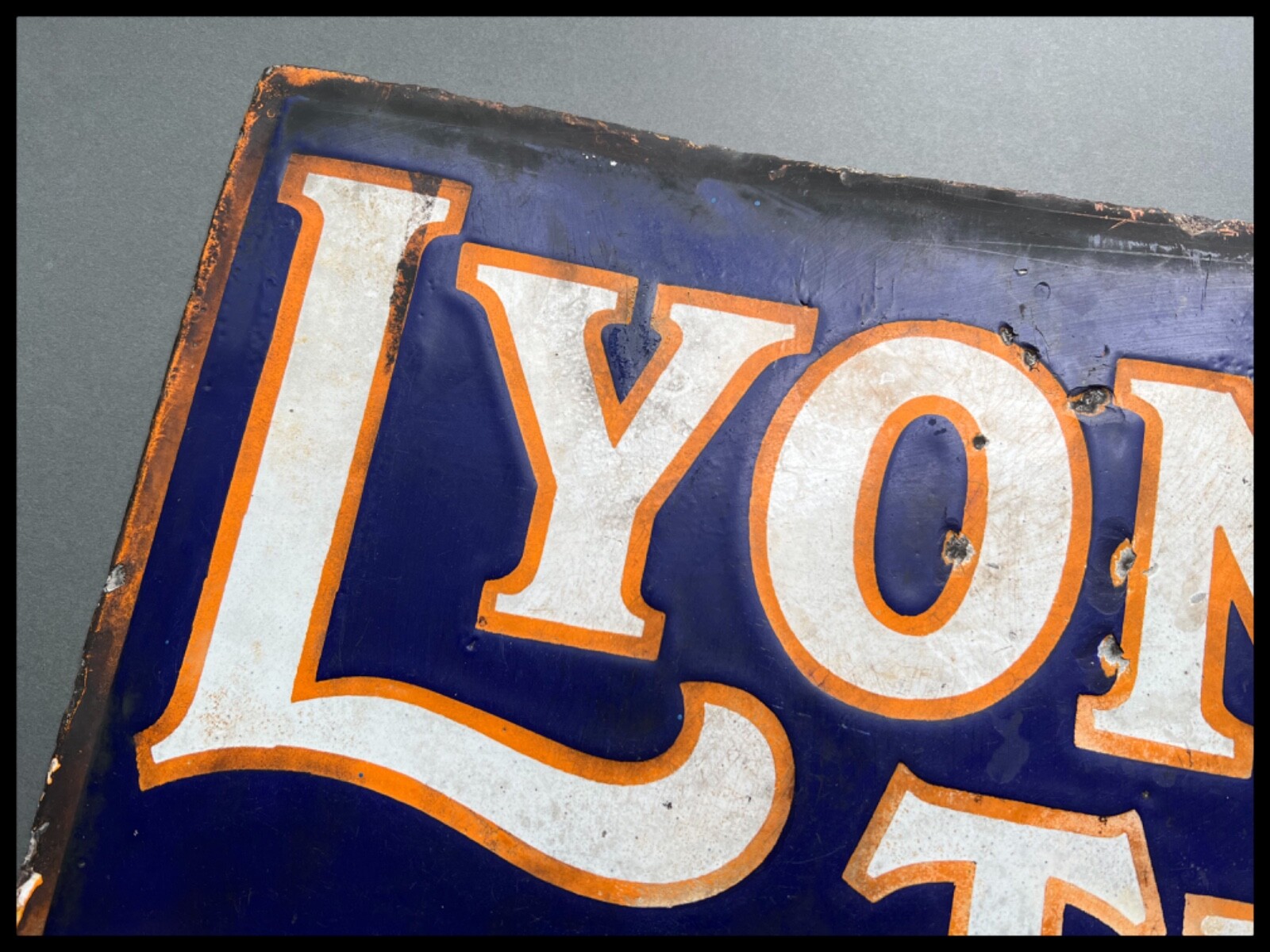 Genuine LYONS TEA Double Sided Enamel Sign Advertising Sign 18" x 12 ...