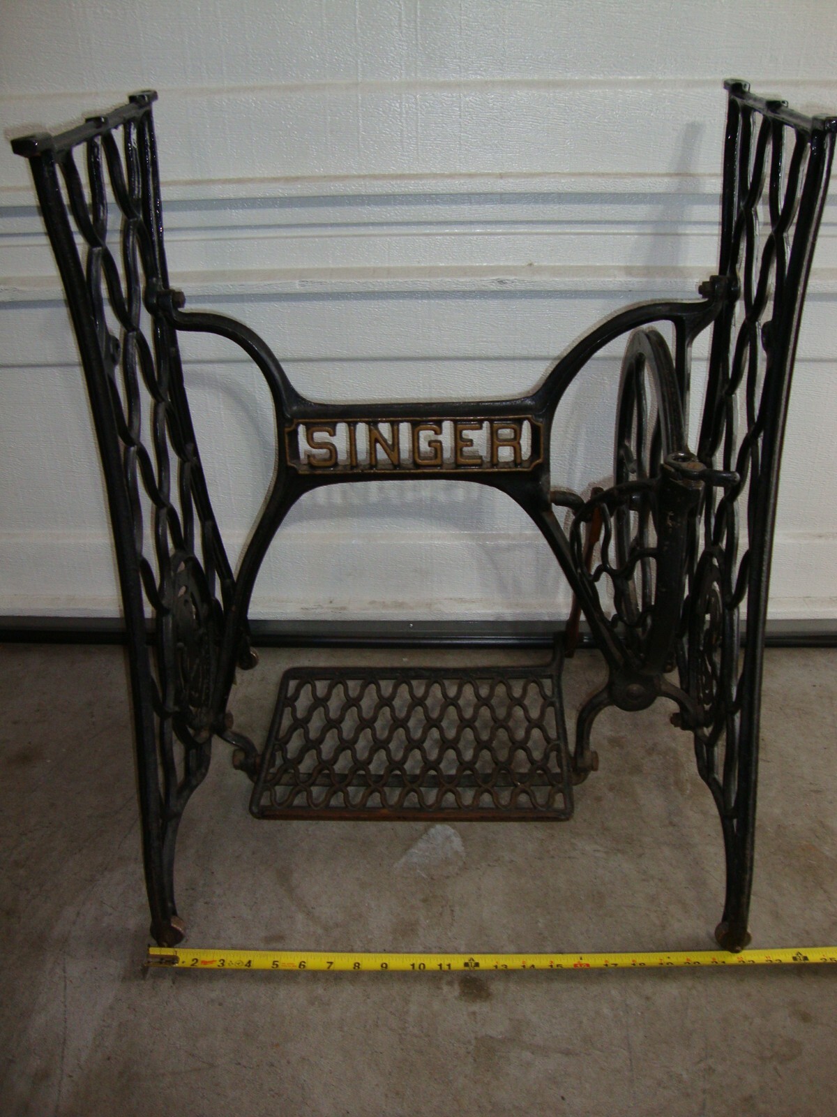Antique Singer Sewing Machine Treadle Base Cast Iron 22" | eBay