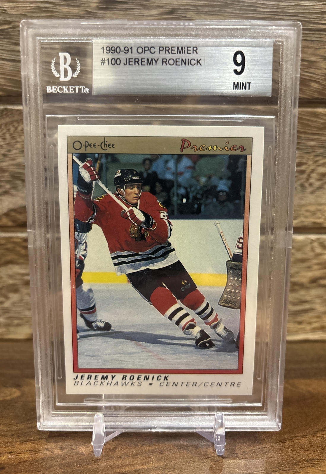 1990-91 O-Pee-Chee OPC Premier #100 JEREMY ROENICK RC BGS 9 Mint w ...