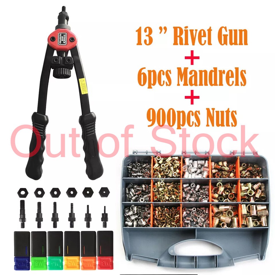 Rivet Gun Kit Rivnut Thread Setting Tool Nut Setter NutSert Metric SAE ...