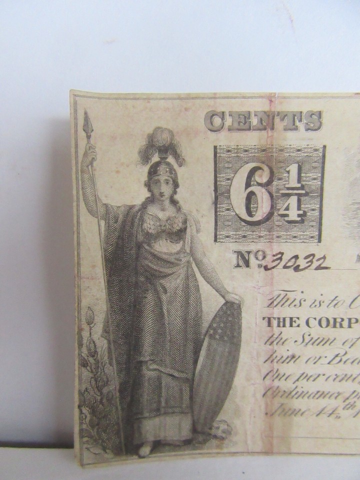 1837 Corporation of the Borough of Reading 6 1/4 Cents Fractional Bank ...