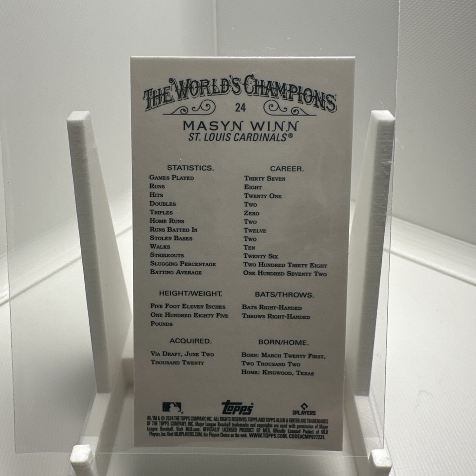 2024 Topps Allen & Ginter - Chrome Mini #24 Masyn Winn (RC) | eBay