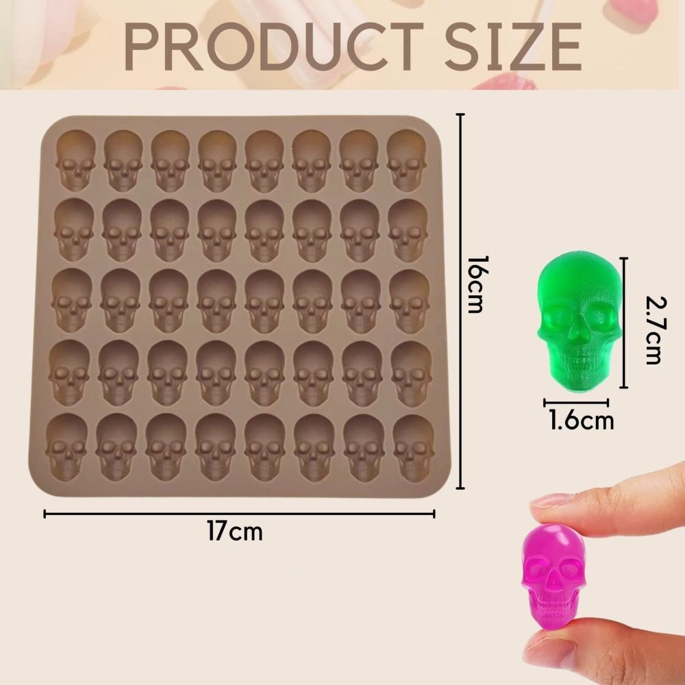 40 Hole Skull Ice Cube Silicone Mold DIY Candy Whiskey Chocolate ...