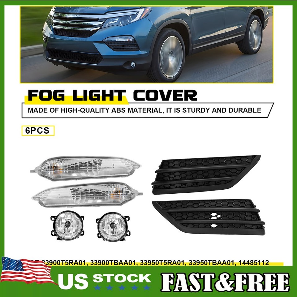 6X Bumper Fog Lights W/Cover Bezel Turn Signal Lamps For 16-18 Honda ...