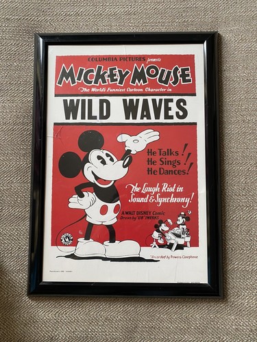 Columbia pictures mickey mouse wild waves framed poster | eBay