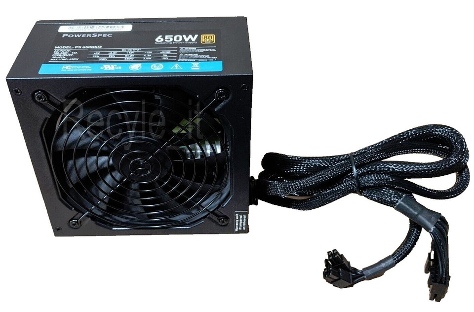 PowerSpec PS650GSM 650W 80+ Gold ATX Power Supply, NATIVE only NO ...