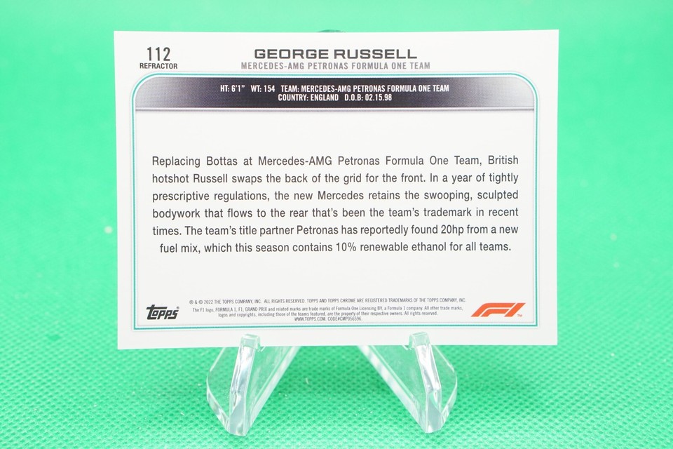 2022 Topps Chrome F1 Cars Refractor #112 George Russell CDW | eBay