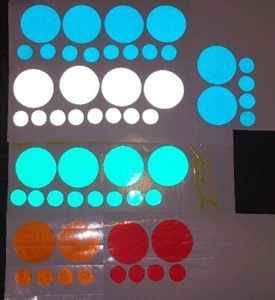 REFLECTIVE DOT HELMET STICKERS X6 2 BIG 4 SMALL DECALS BE SEEN ...