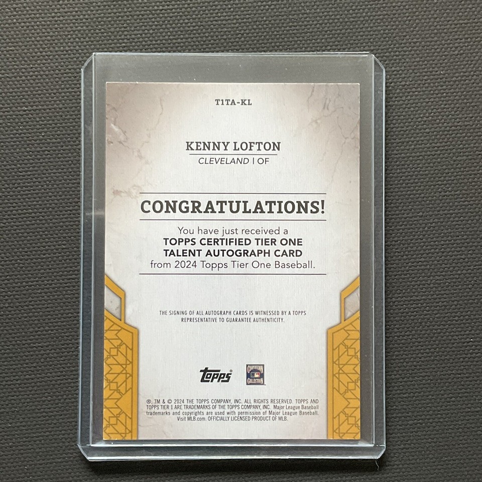 2024 Tier One Kenny Lofton Tier One Talent Blue Foil Auto #89/99! | eBay