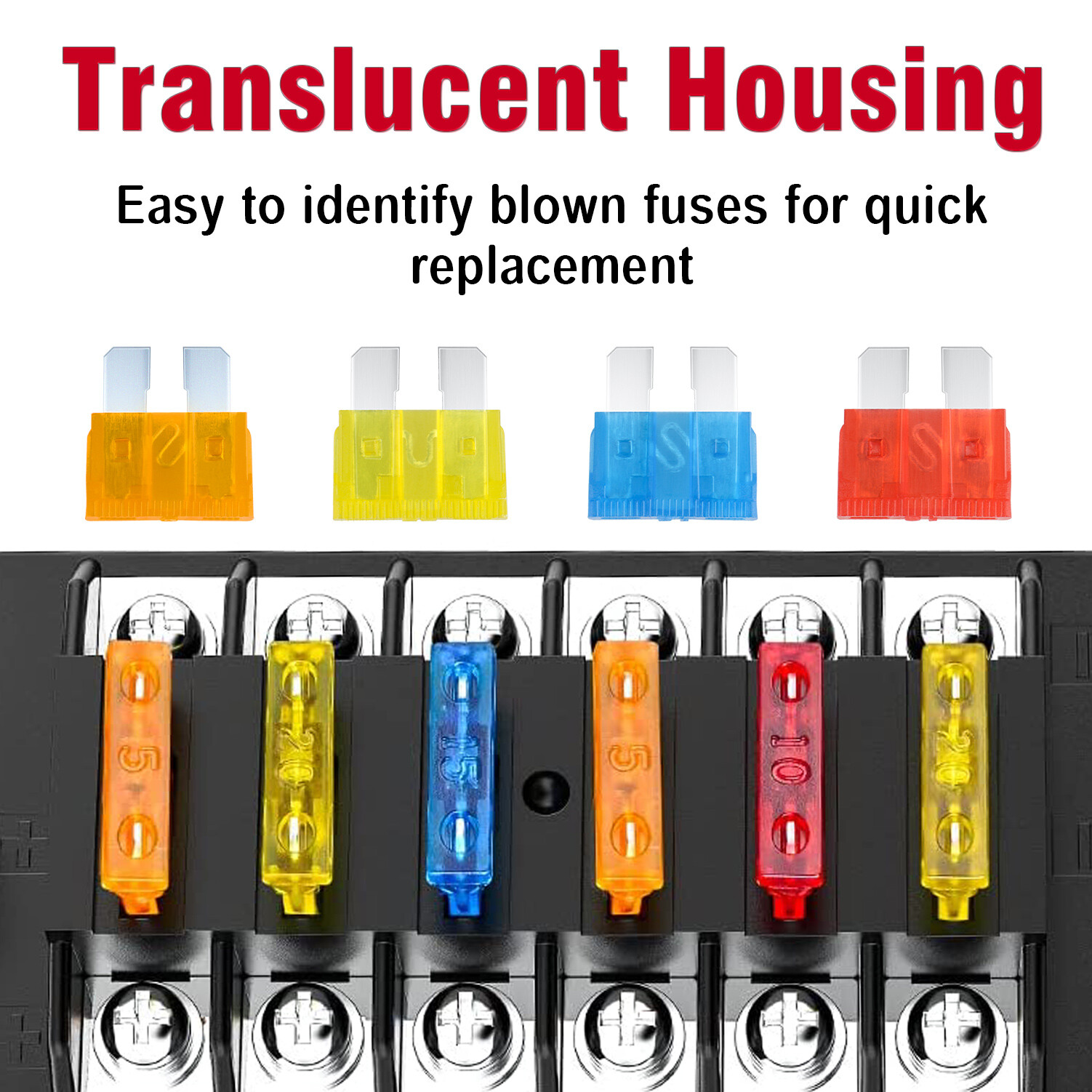 6/12 Way 12V 24V Auto Car Power Distribution Blade Fuse Holder Box ...