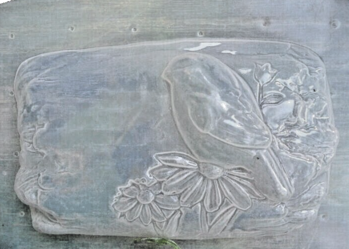 Log bird mold plaster concrete resin casting plaque mould 4.5"L x 3"W x ...