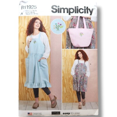Simplicity Pattern 9805 Misses' Chic Pinafore Aprons and Tote Bag XS ...