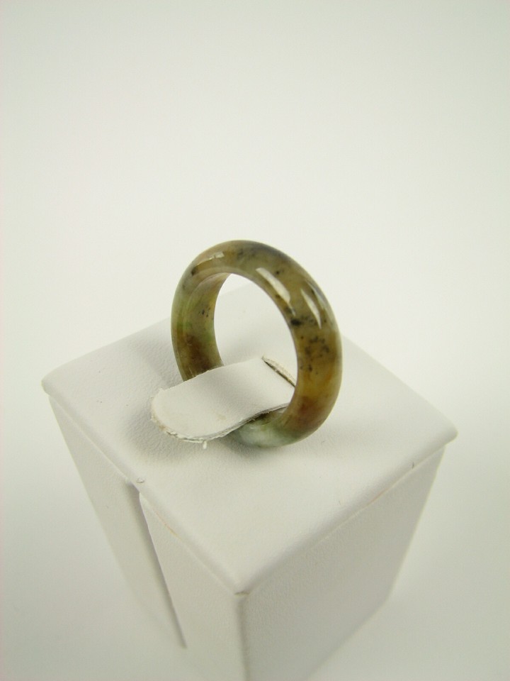 Genuine Natural Variegated Jade Round Eternity Ring Band - Size 7.25 ...