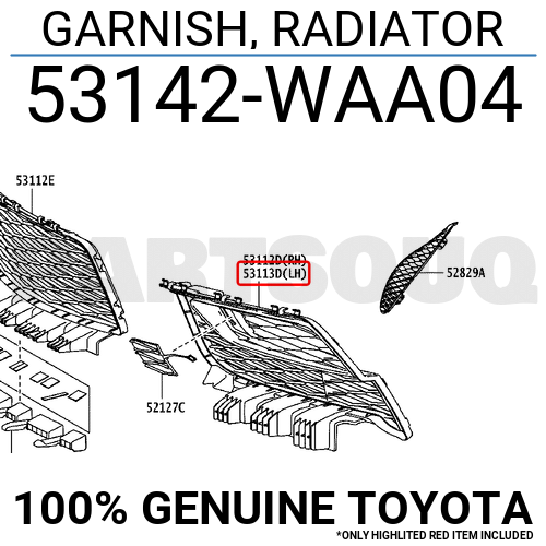 53142WAA04 Genuine Toyota GARNISH, RADIATOR 53142-WAA04 | eBay