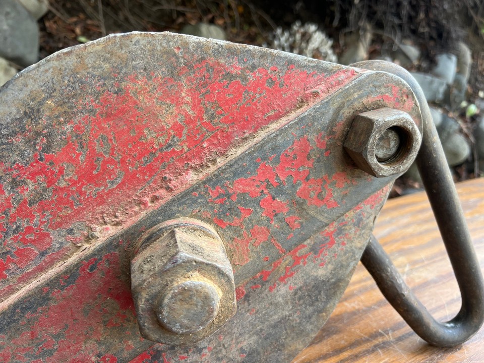 VINTAGE Heavy-Duty 50lb Logging Snatch Block Pulley 10" Wheel, 16.5 ...