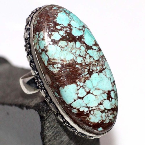 925 Silver Plated New Lander Turquoise Ethnic Ring Jewelry Size US 6 GW ...
