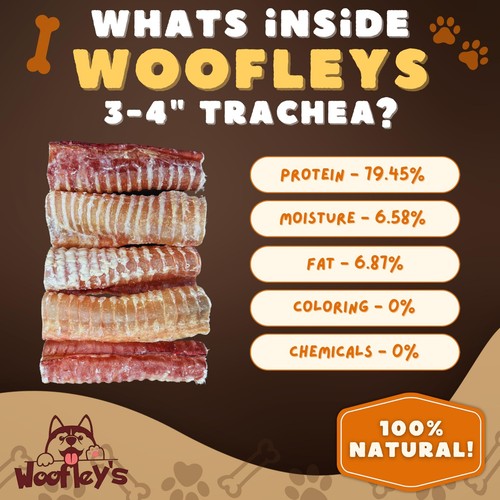 Beef Trachea - 3-4 Inch - 50 Pack - Trachea Treats for Dogs - Natural ...