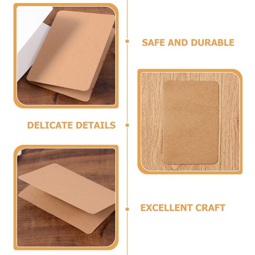 100 Pcs Diy Blank Blessing Cards Creative Kraft Paper Greeting Craft ...