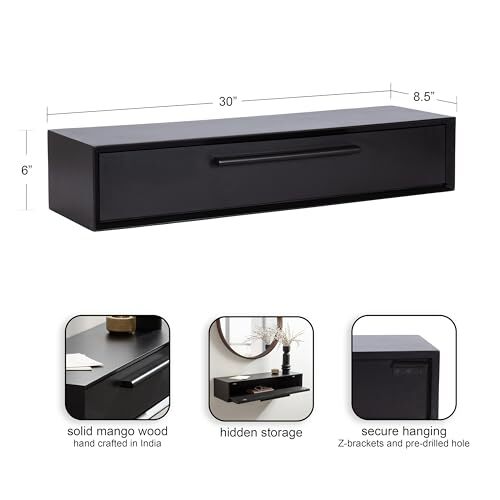 McCutcheon Modern Floating Entryway Table for Living Room or Apartment ...