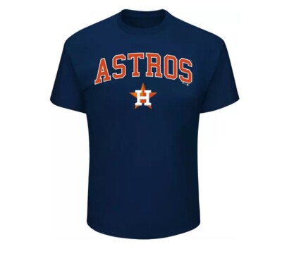 MLB Men's Houston Astros Navy Big and Tall Arch Logo T-Shirt Blue Big ...
