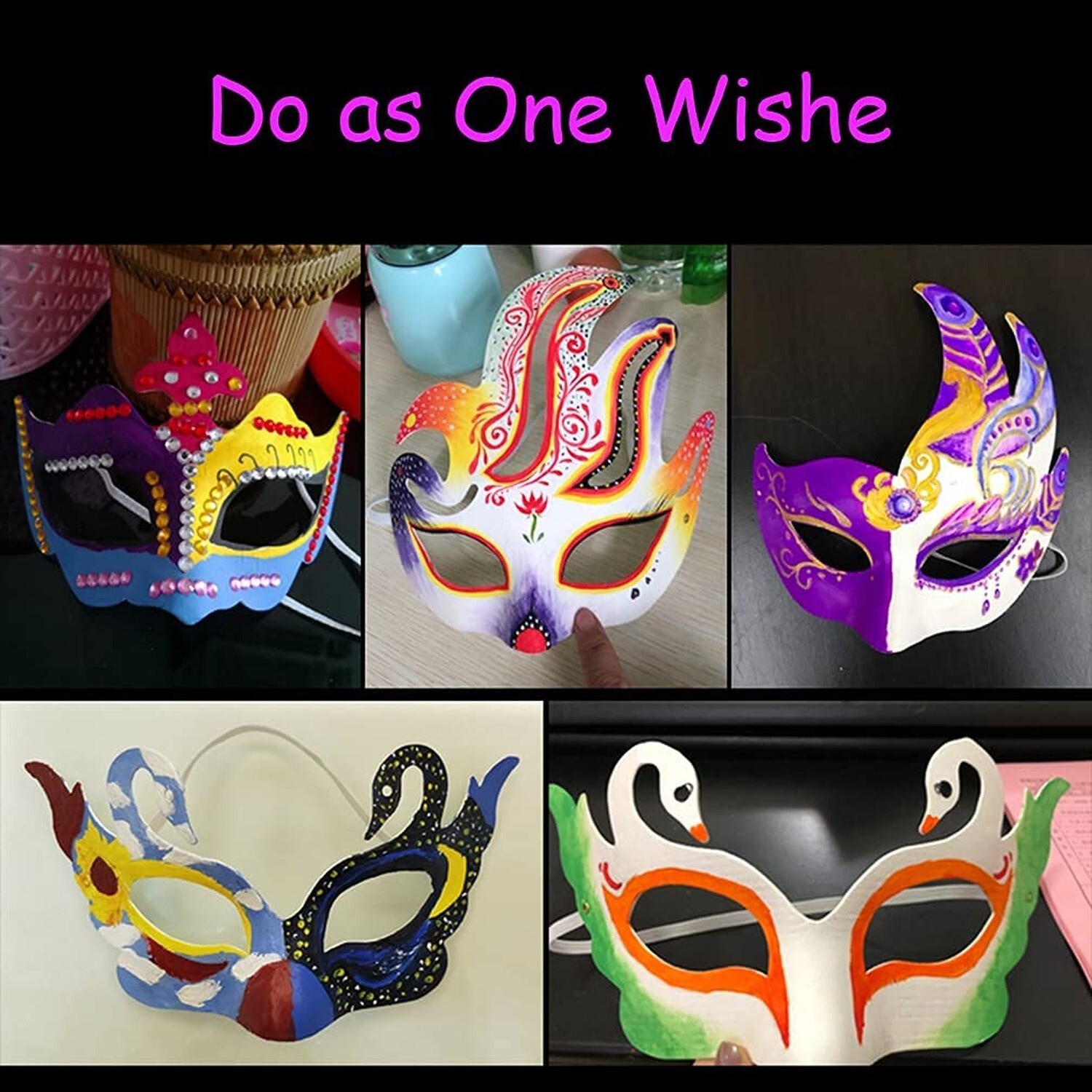 Qavctw 16PCS DIY White Masks Unpainted Plain Craft Masquerade Masks for ...