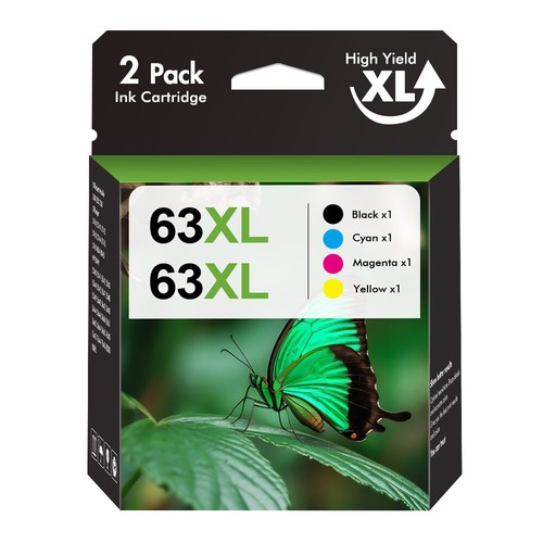 63 XL Ink Cartridge for HP 63 officejet 3830 4650 5258 5255 Envy 4512 ...