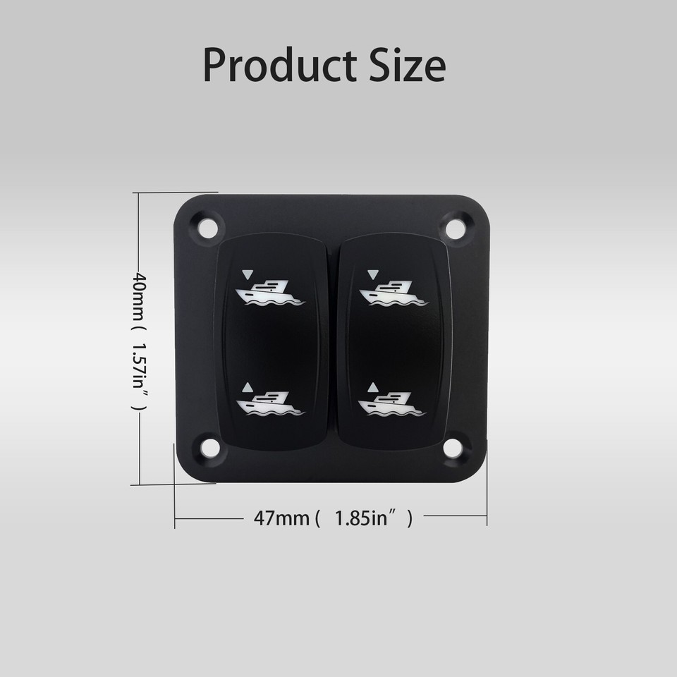 Boat Trim Tabs Switch Panel LED Backlit IP67 12V 20A Dual Rocker Wiring ...